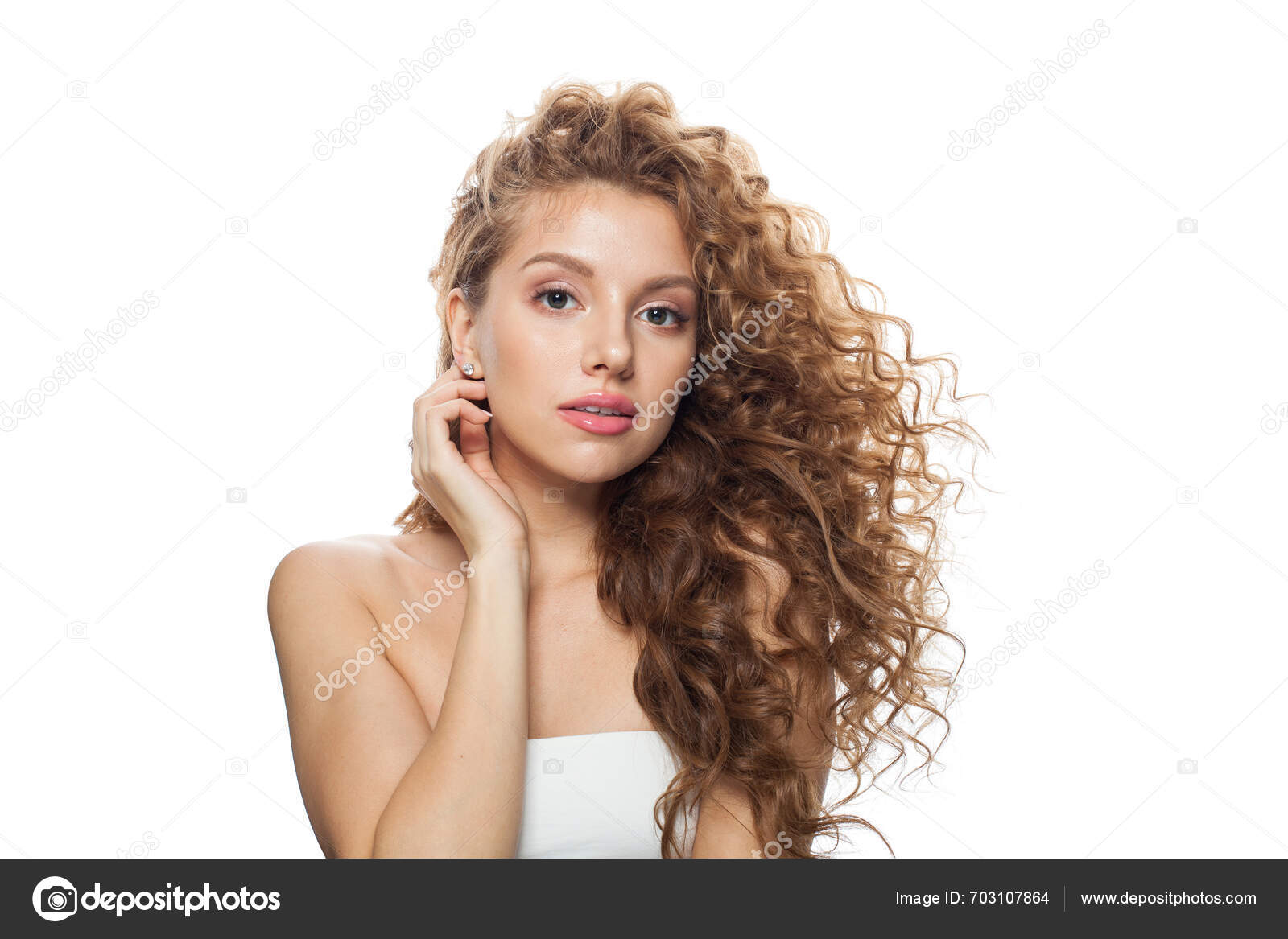 Beautiful Woman Healthy Model Natural Make Shiny Clear Skin Long ...