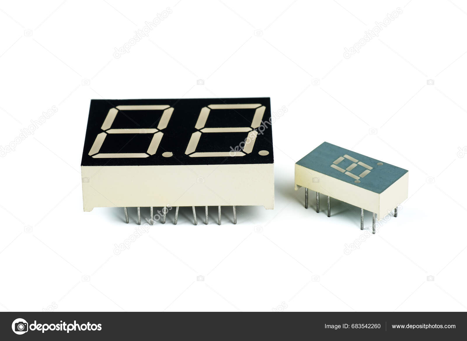 Digital Seven Segment Display Isolated White Background — Stock Photo ...