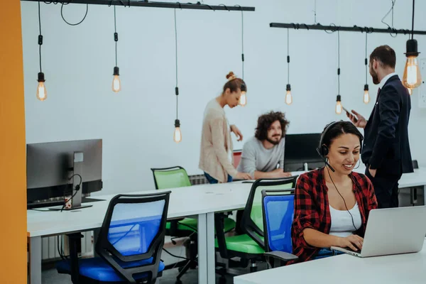 Multiethnic group of employees working in a marketing company. A group ...