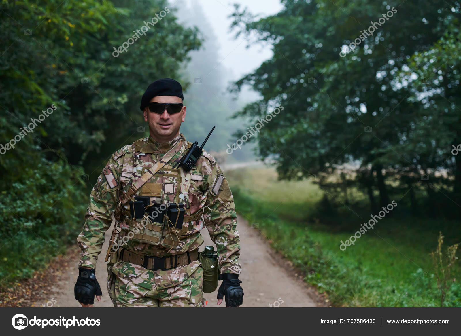 Elite Soldier Exudes Focused Determination Readiness Geared Perilous ...