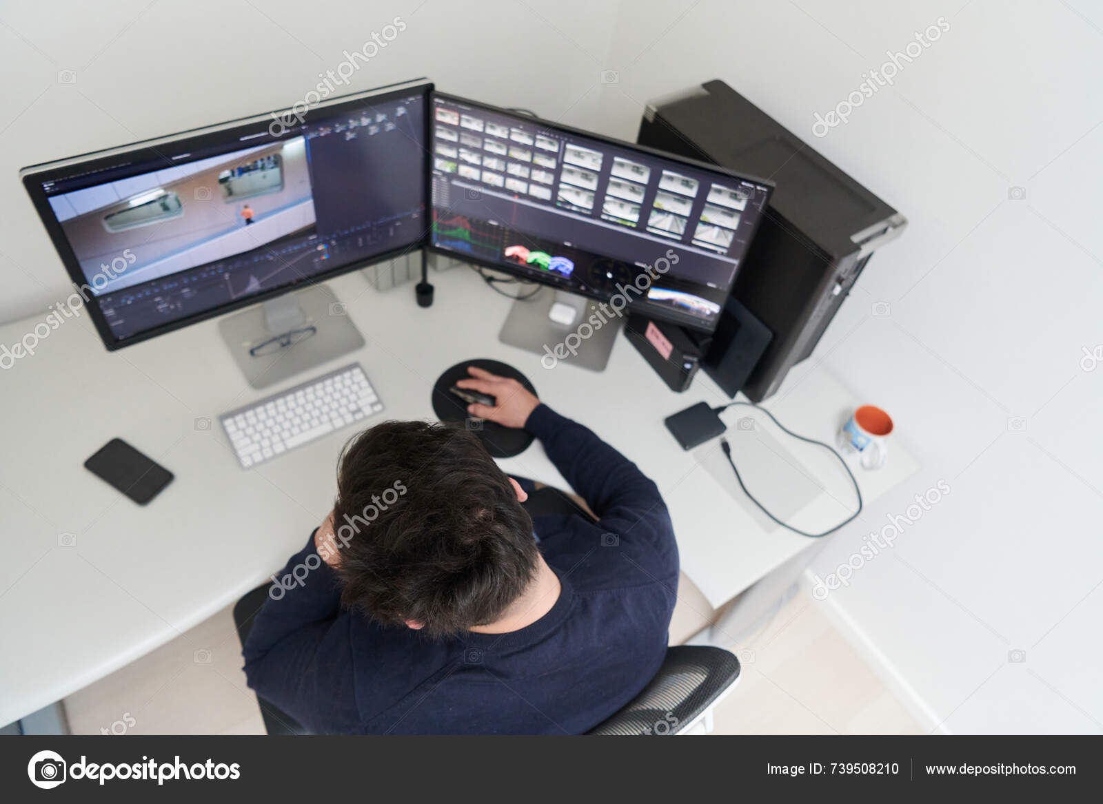 Professional Video Editor Enhancing Digital Footage Using Specialized ...