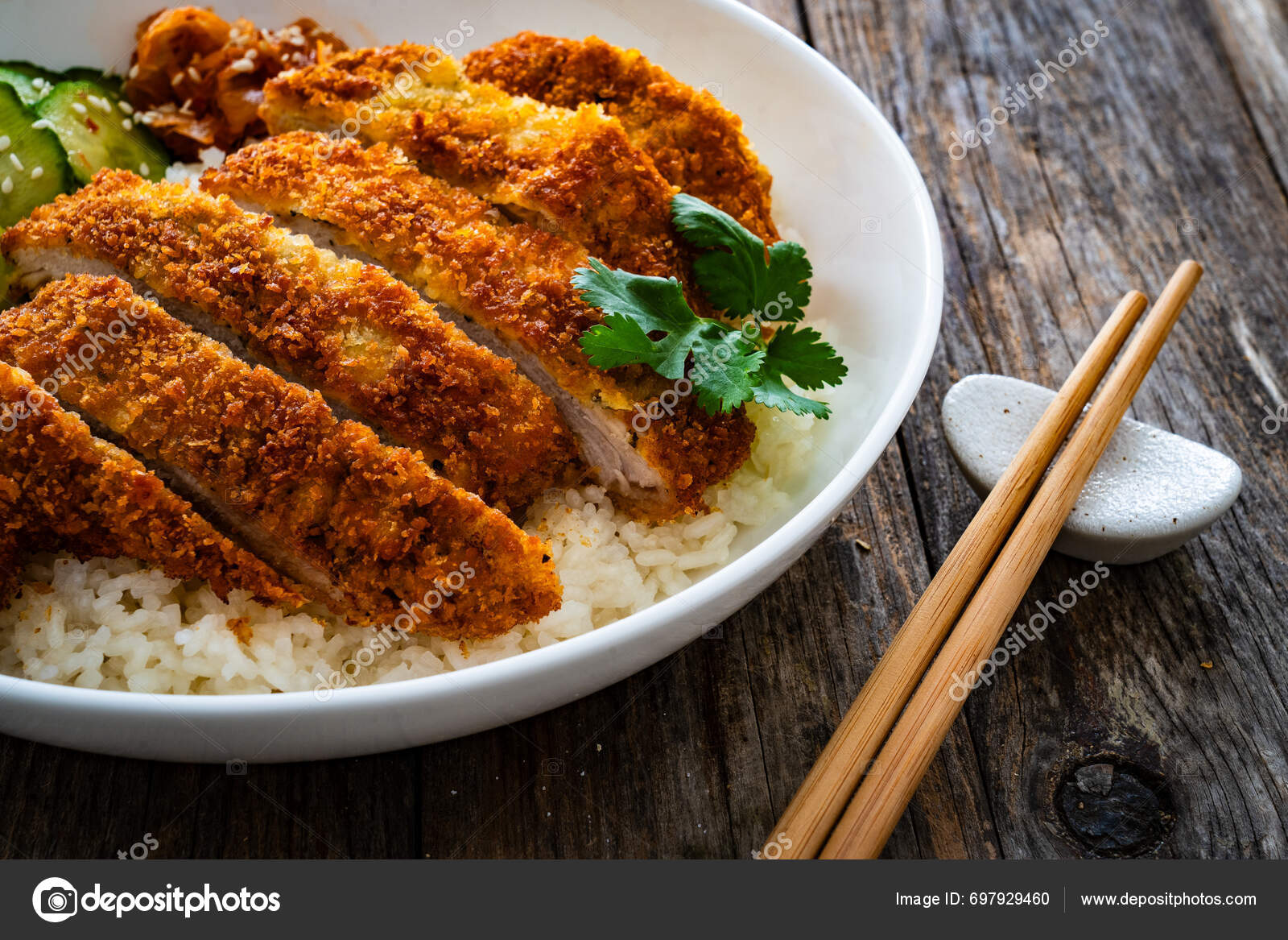 Torikatsu Crispy Japanese Chicken Cutlet White Rice Marinated ...