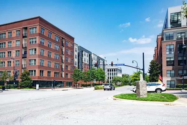 Row High Rise Brick Houses Street Leading National Harbor Pavement ...