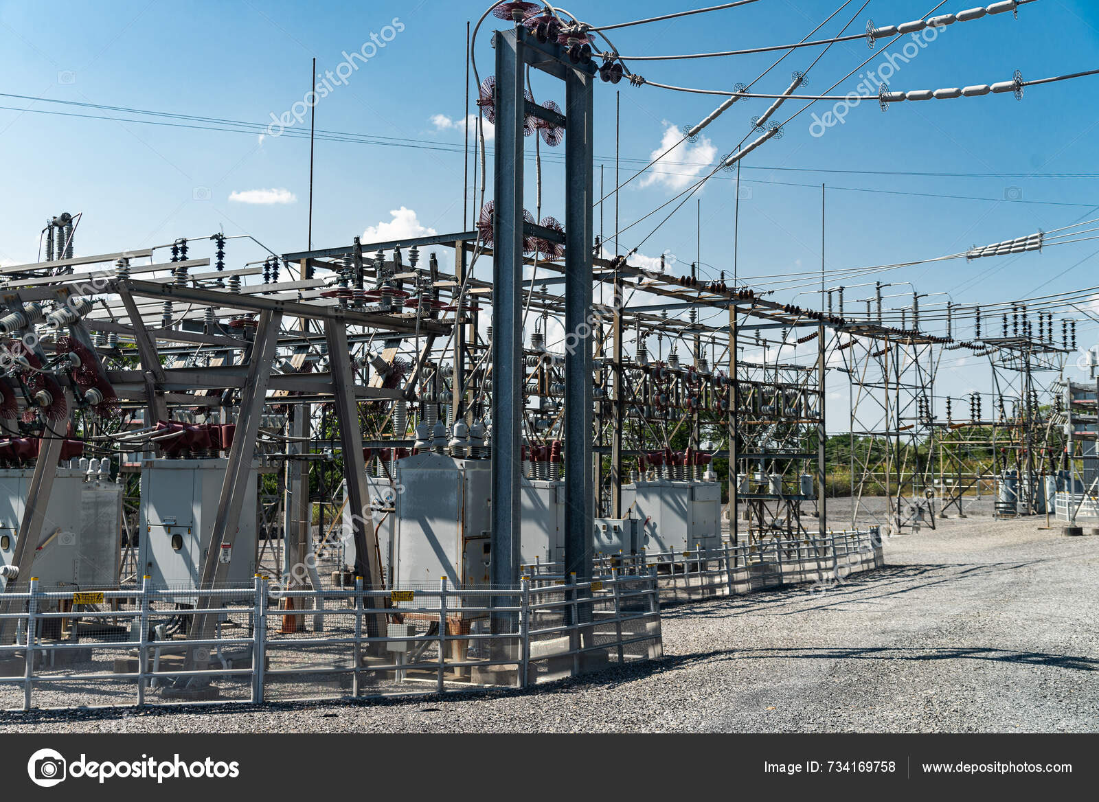 Electric Power Substation Transformer Wires Electricity — Stock Photo ...