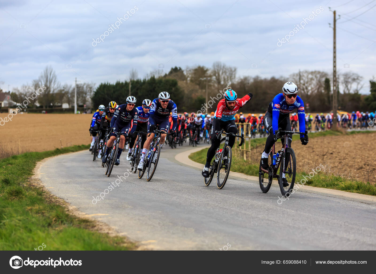 Celle Les Bordes France March 2023 Image Peloton Riding Paris — Stock ...
