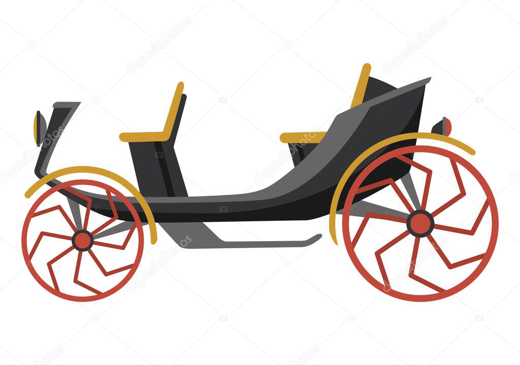 Carro de dibujos animados. Transporte vintage con ruedas viejas ...