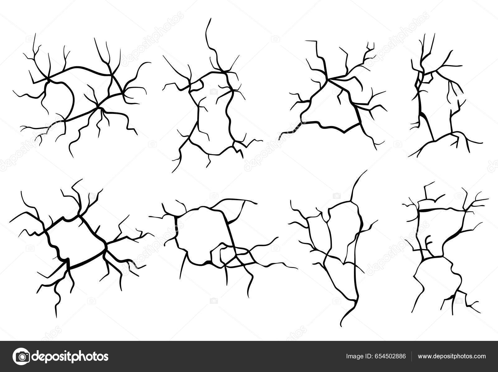 Grietas Suelo Roturas Superficie Terrestre Terremoto Aislado Sobre ...