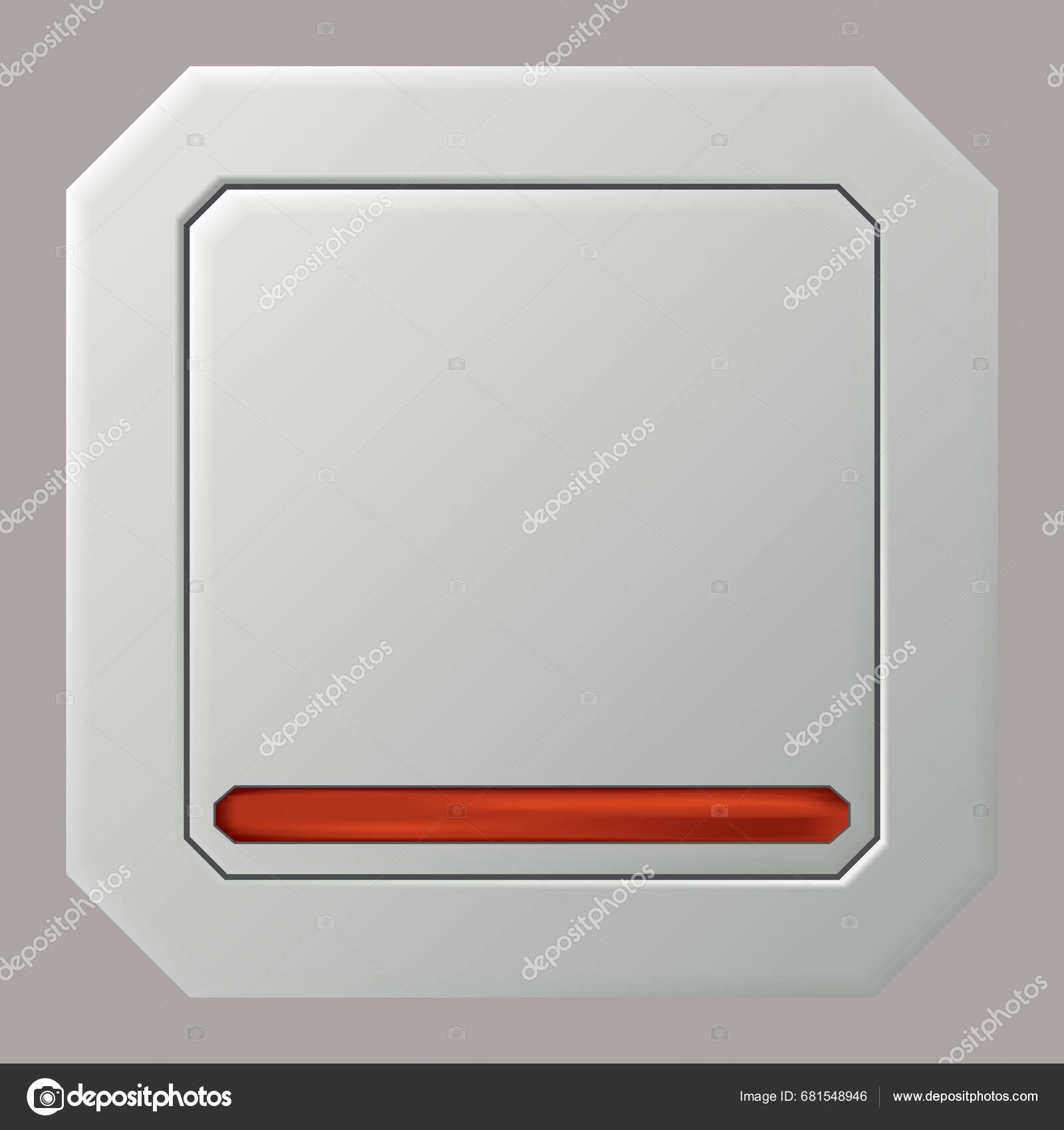 Realistic Switcher Icon Home Buttons Plastic Light Toggle Interior Wall ...