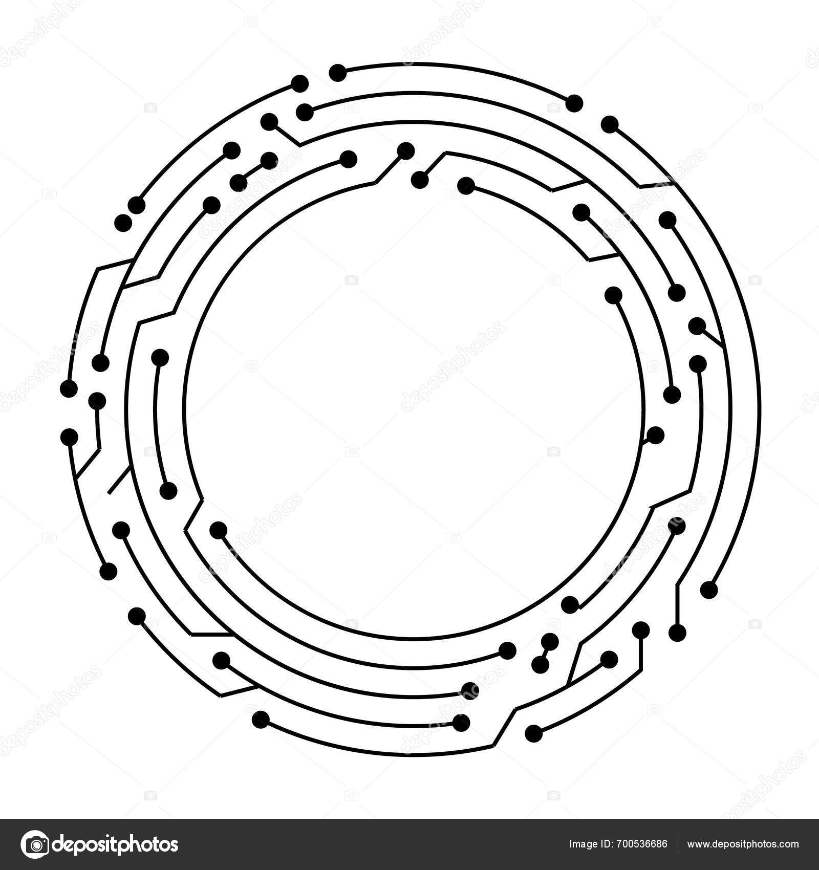 Circuit Board Circle Frame Abstract Digital Frame Hardware Board ...