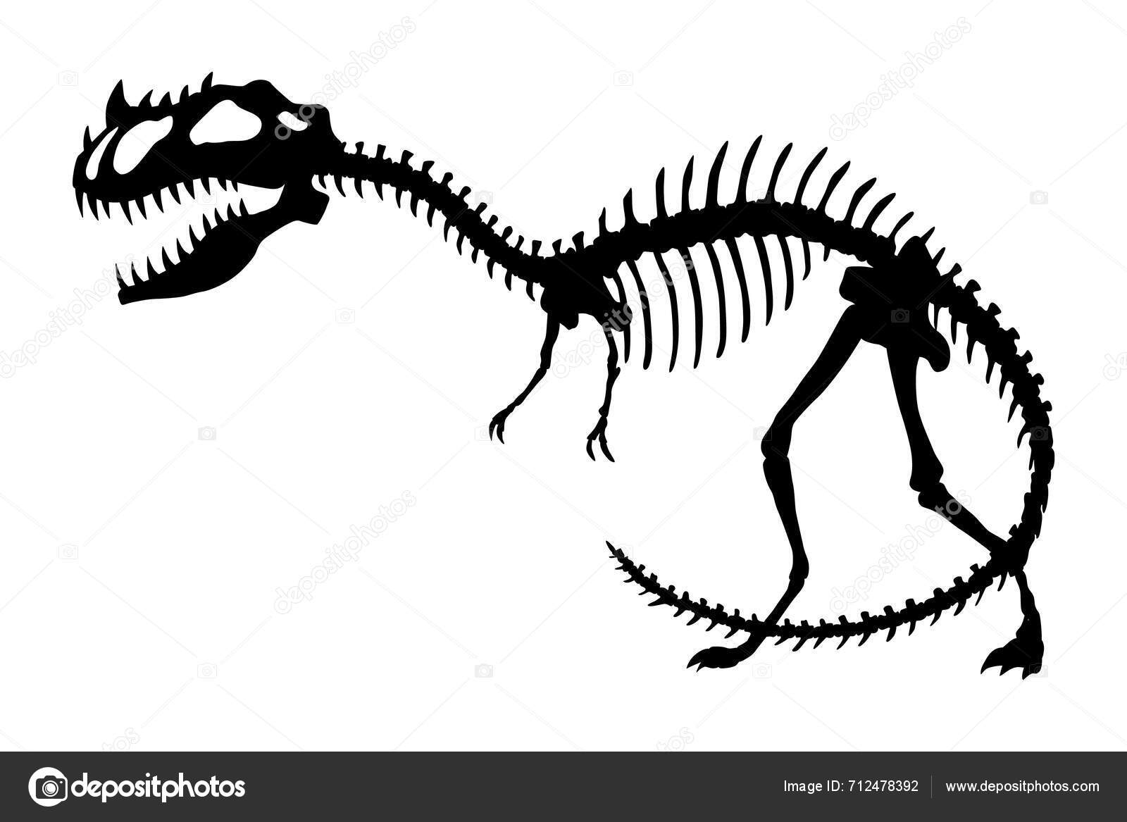 Image vectorielle Squelette Dinosaure Icône Monstres Dino Forme Vrai ...