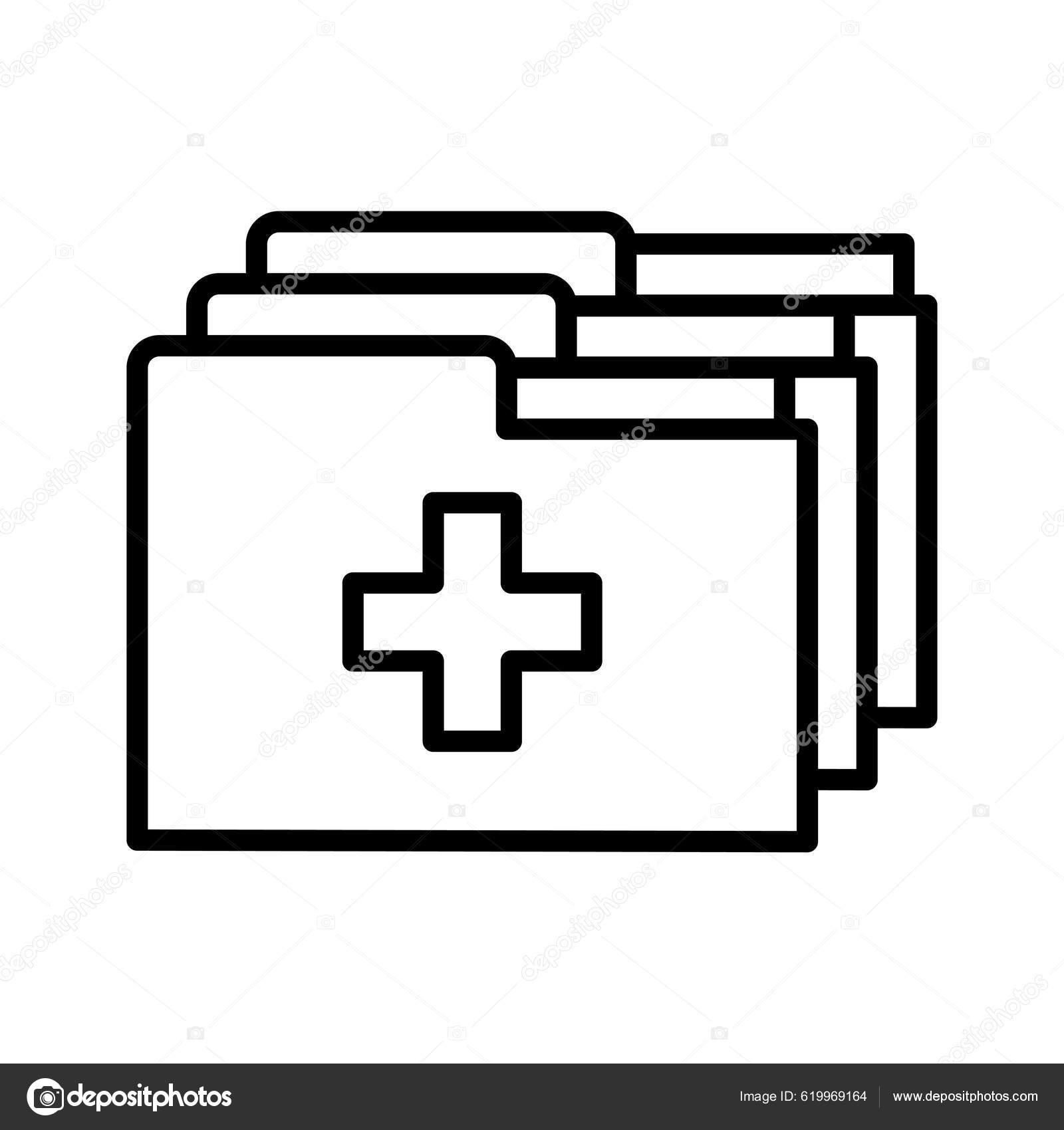 Image vectorielle Icône Dossier Médical Antécédents Maladie Pictogramme ...