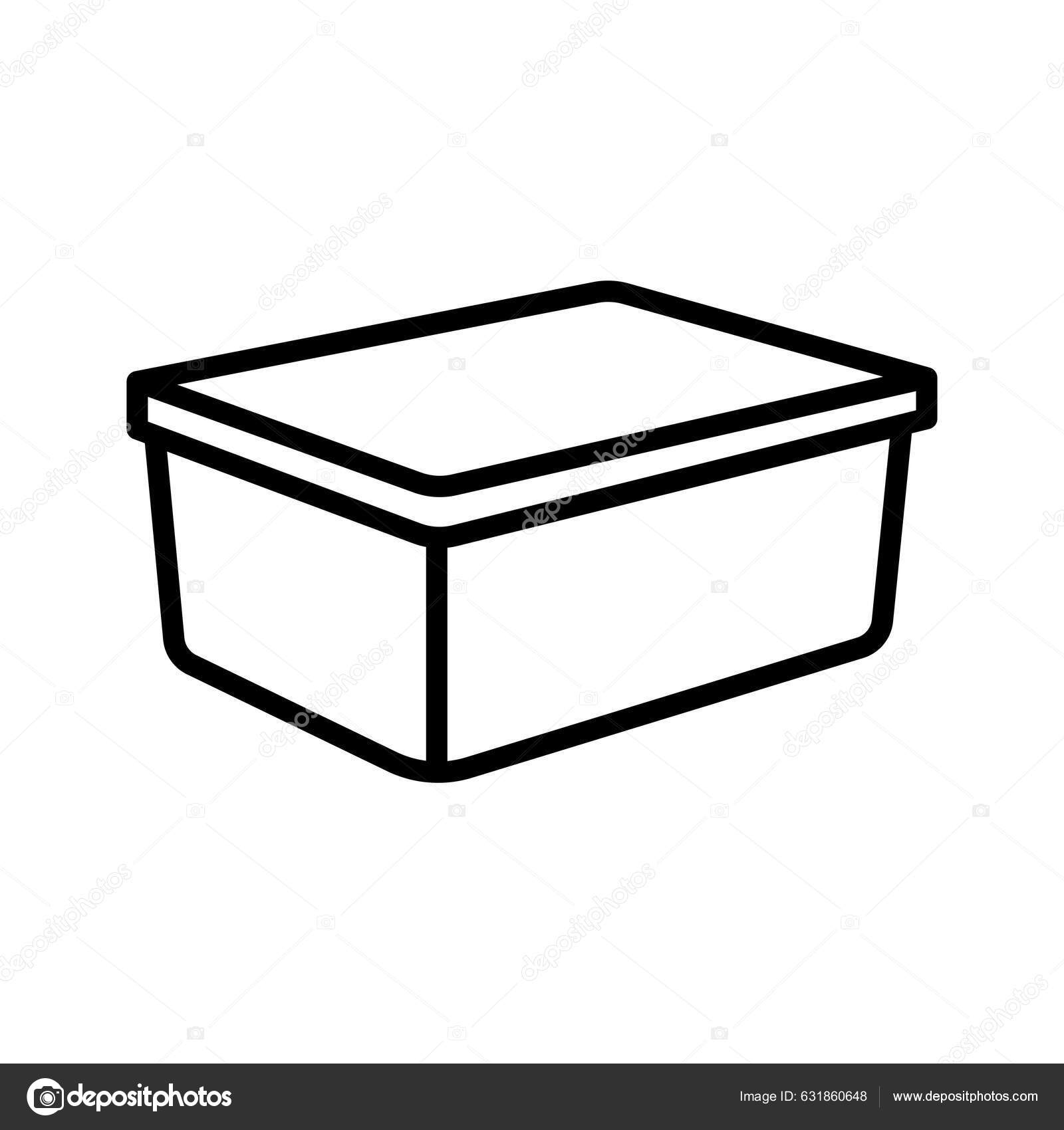 Food Plastic Box Icon Plastic Container Food Lid Transparent Bowl Stock ...