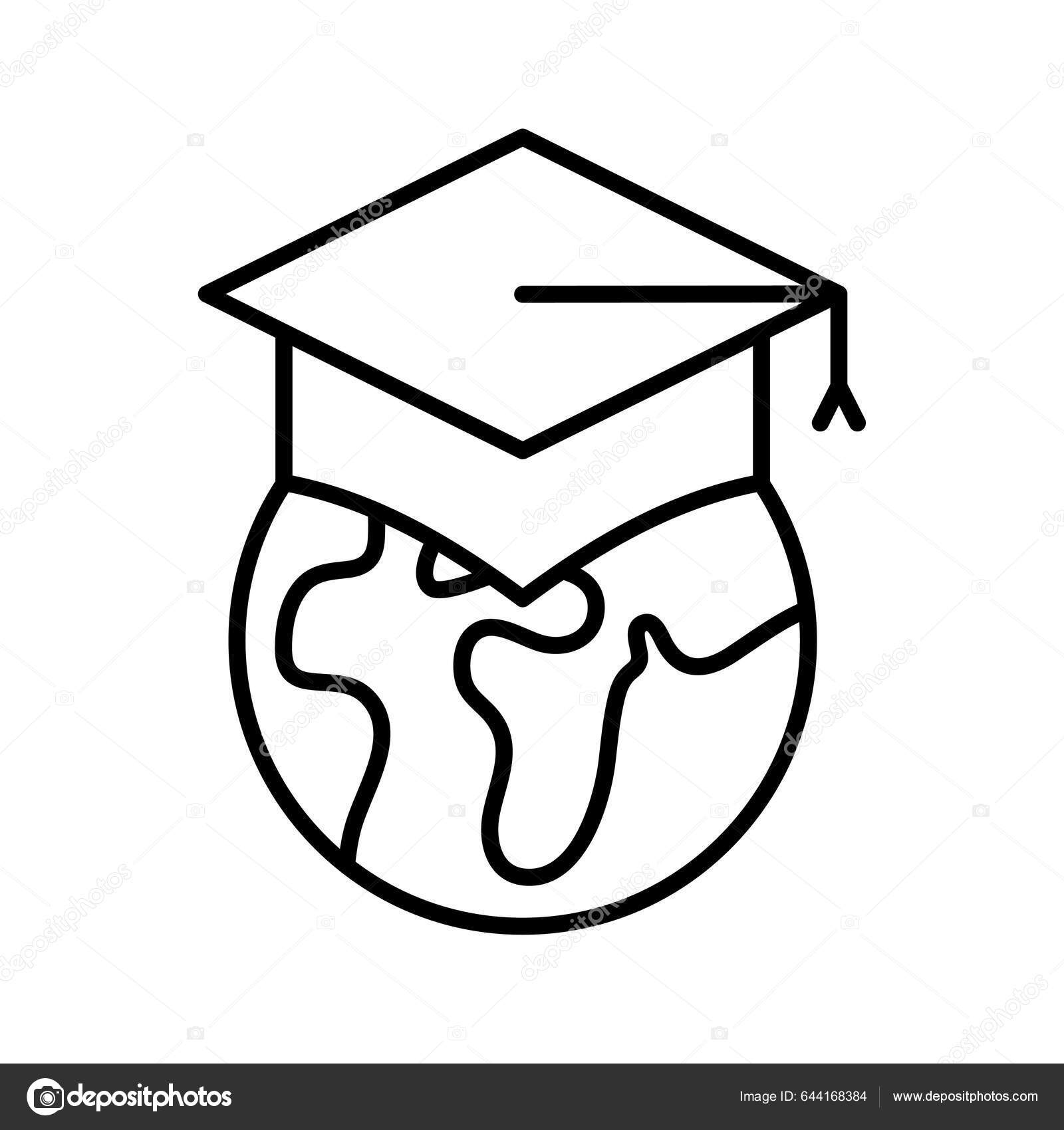 International Education Icon Earth Graduate Hat World Globe University ...