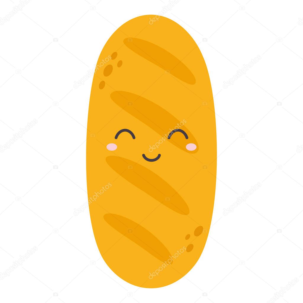 Ilustración Vector Dibujos Animados Pan Divertido Aislado Sobre Fondo ...