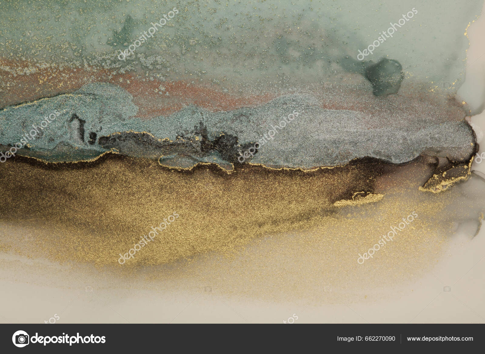 Watercolor Alcohol Ink Smoke Flow Stain Blot Paper Background Beige ...