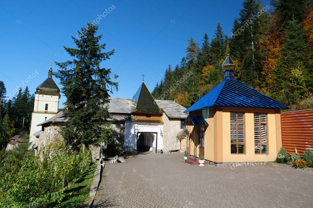 Manyava Skete of Exaltation of Holy Cross in the forest in Carpathian ...