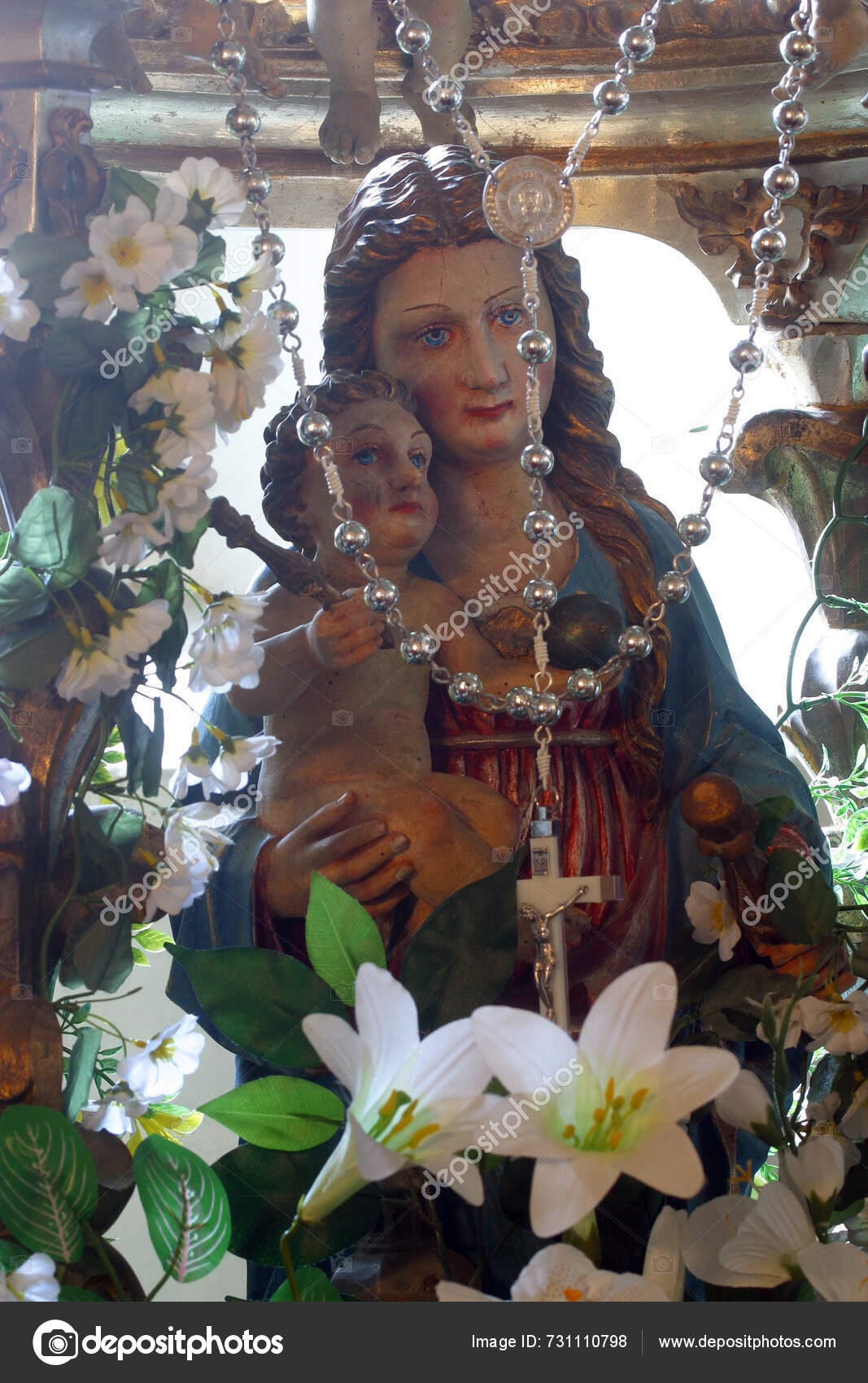 Virgin Mary Baby Jesus Statue Church Visitation Virgin Mary Vinagora ...