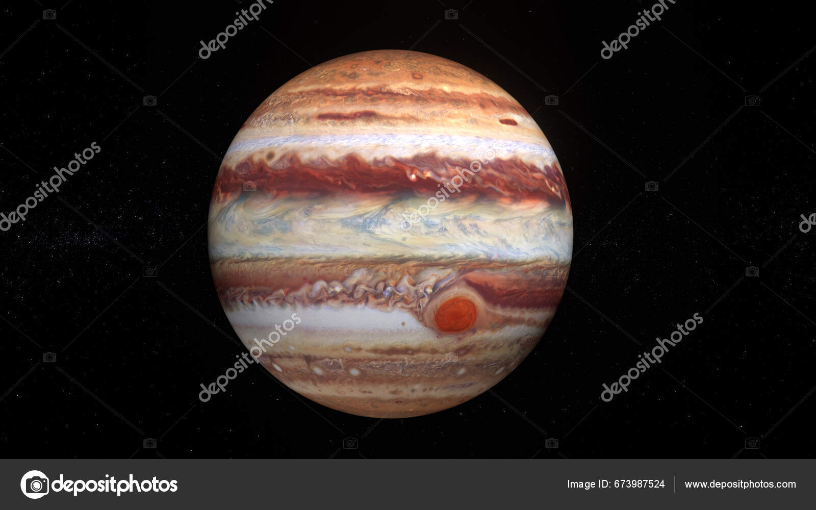 Jupiter Planet High Detailed Surface Stars Background Scientific ...