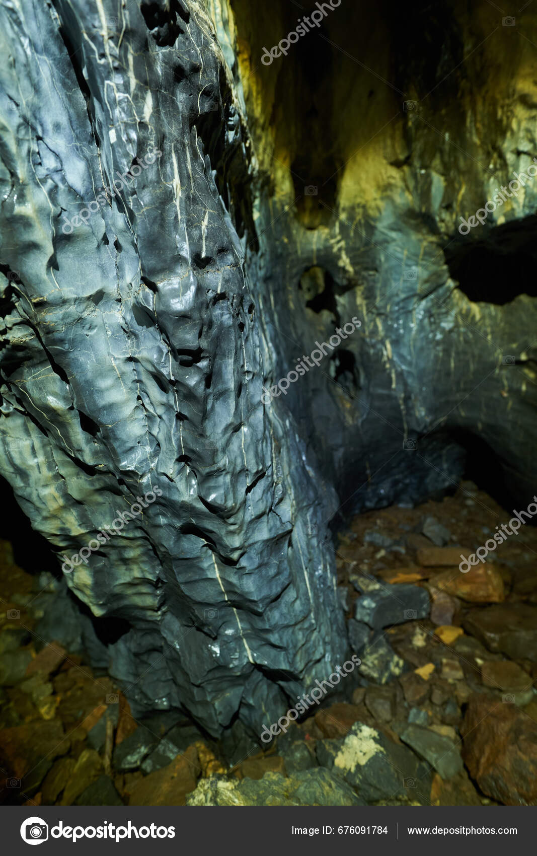 Dark Cave Formed Millions Years Limestone Mountains — Stock Photo ...