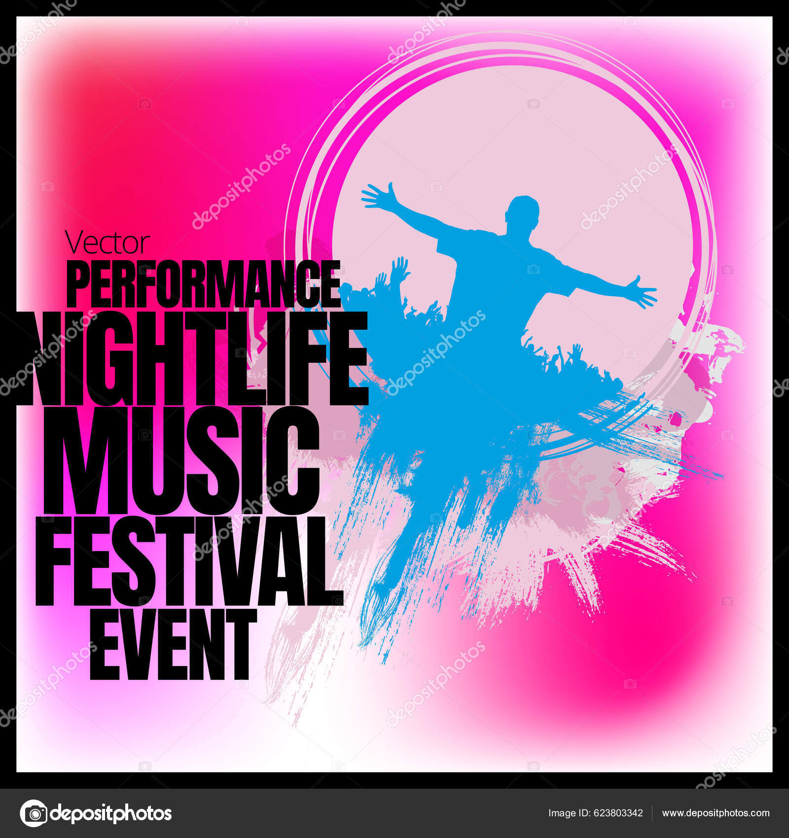 Dancing People Nightlife Music Festival Concept Stock Vector by ...