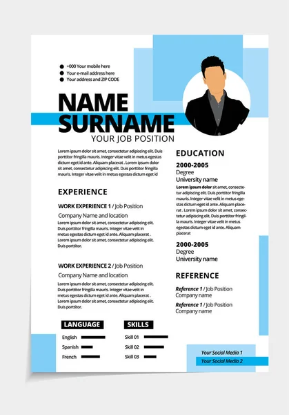 Resume Design Template Minimalist Business Layout Vector Job ...