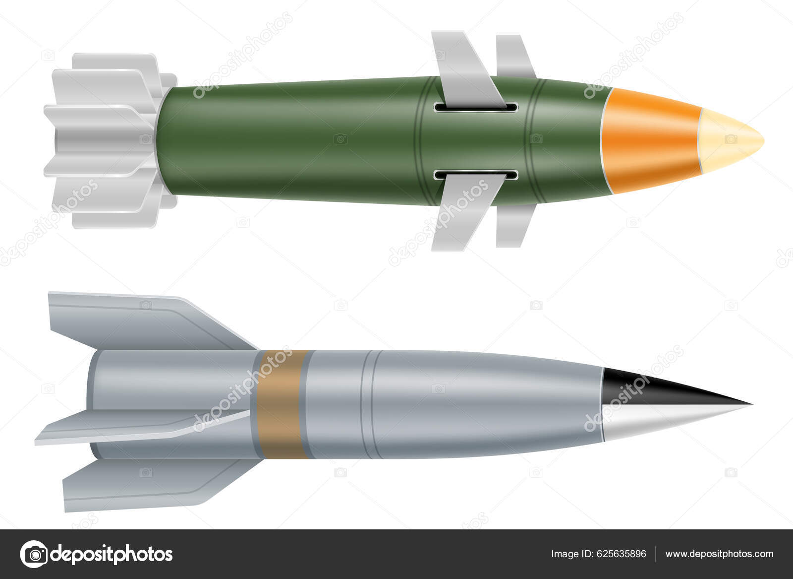 Long Range Ballistic Military Missile Vector Illustration Isolated ...