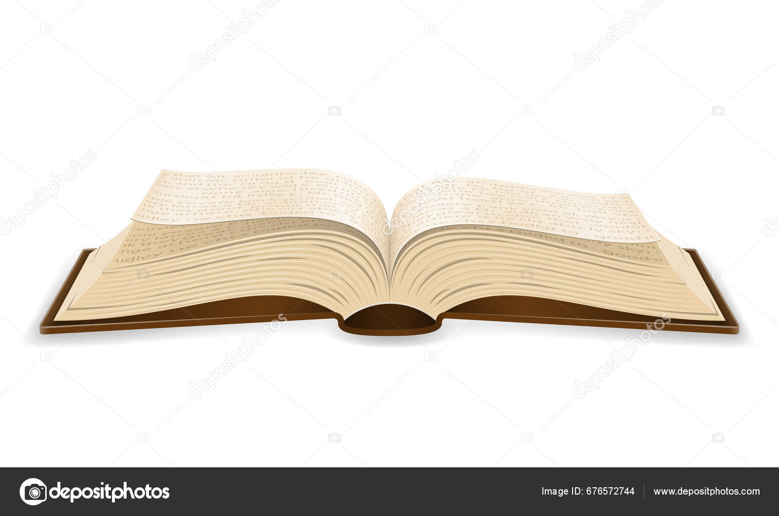 Otevřená Kniha Stránkami Vektorové Ilustrace Izolované Bílém Pozadí ...