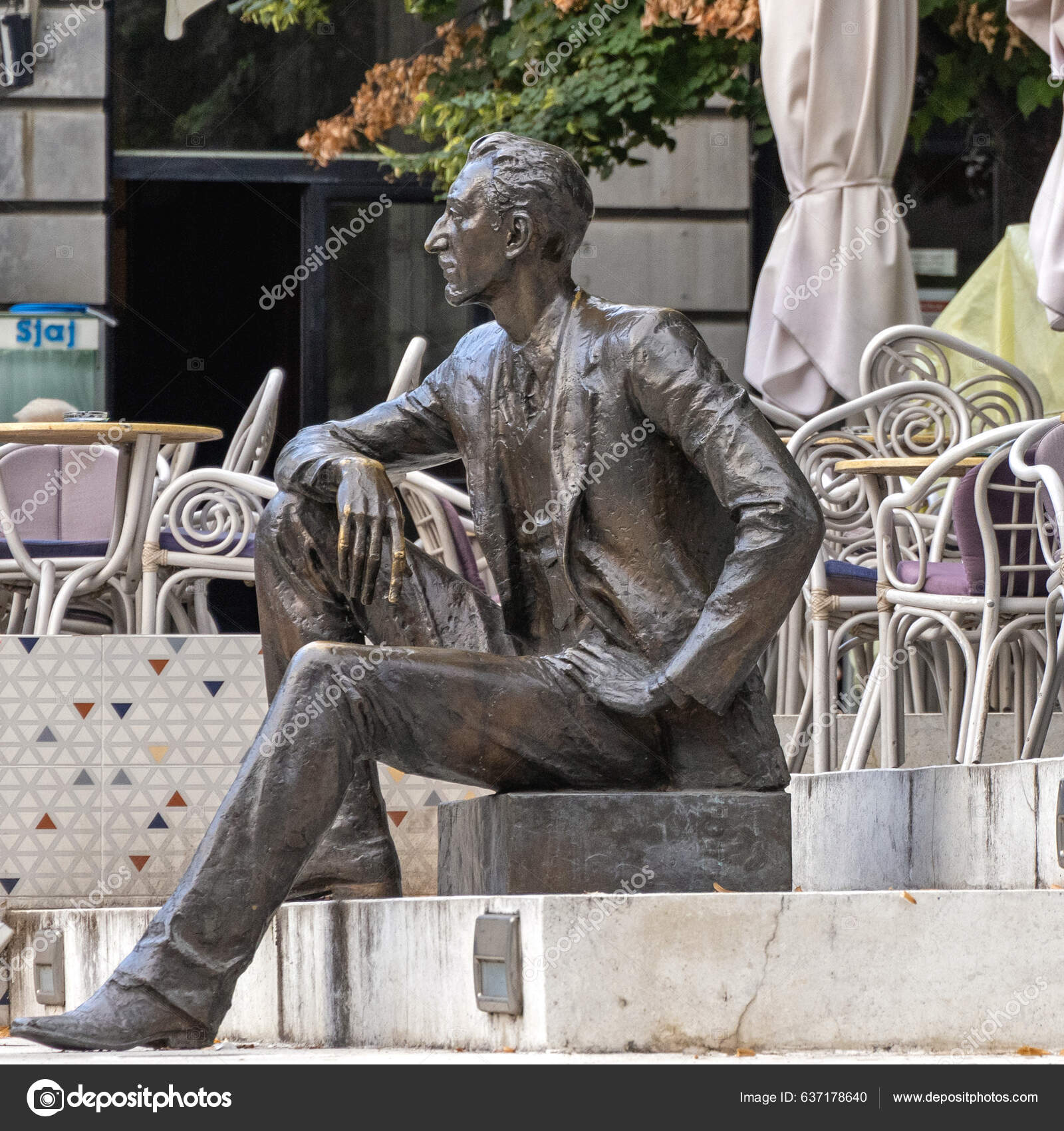 Belgrade Serbia September 2021 Modern Bronze Statue Borislav Pekic ...