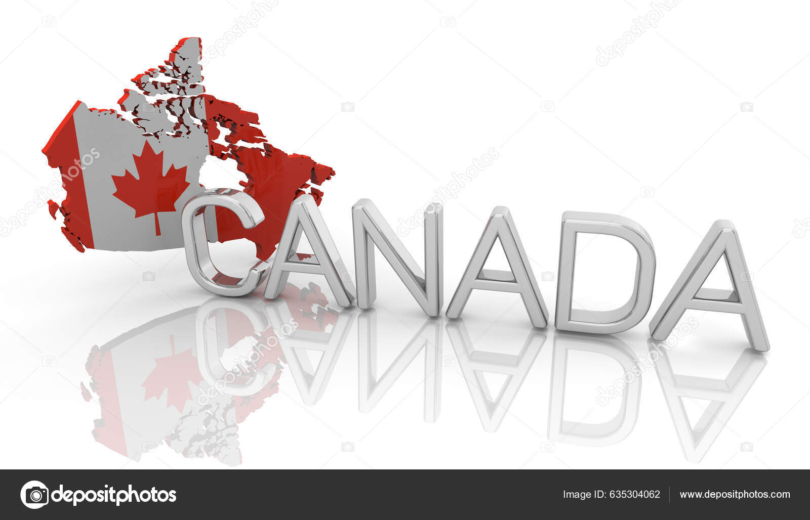 Peta Negara Kanada Shape Flag Nation Name Illustration — Stok Foto ...