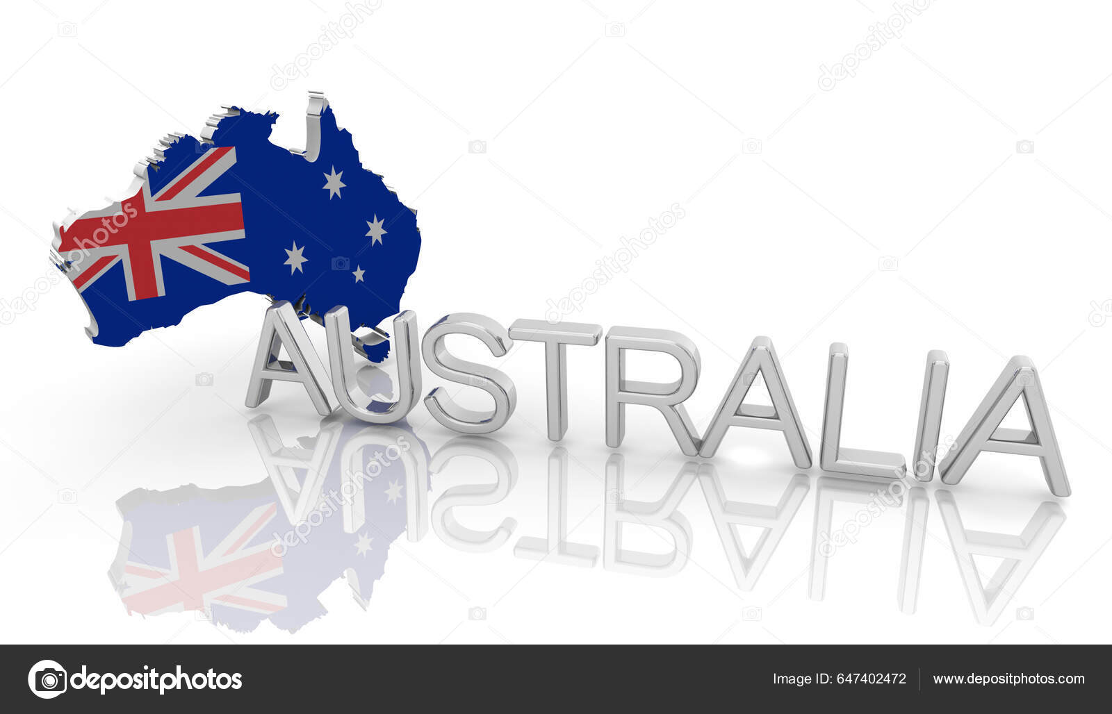 Australia Flag Map Country Background Nation Illustration — Stock Photo ...