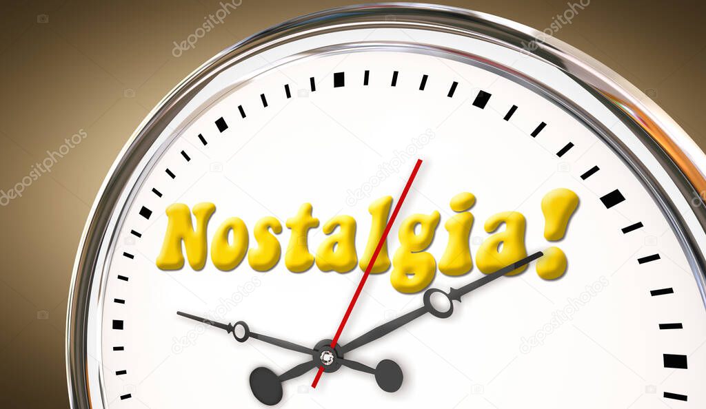 Reloj de nostalgia retroceder en el tiempo Flashback Recuerdos retro 3d ...