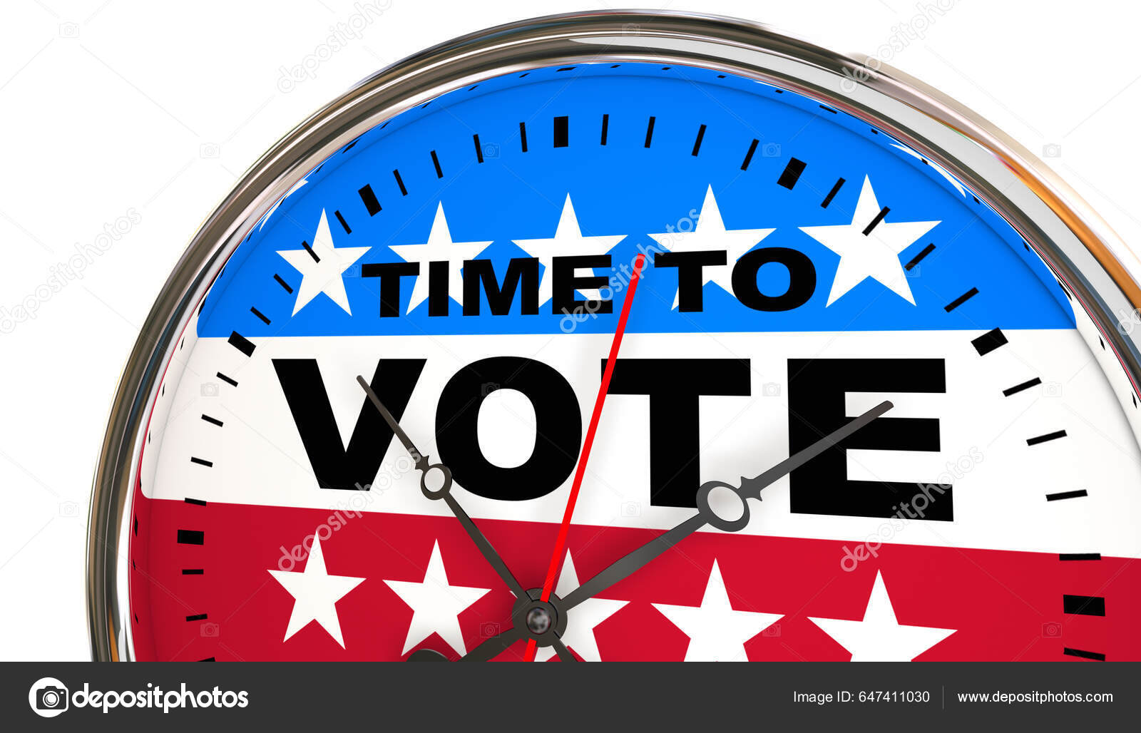 Time Vote Clock Remember Election Deadline Cast Ballot Illustration ...