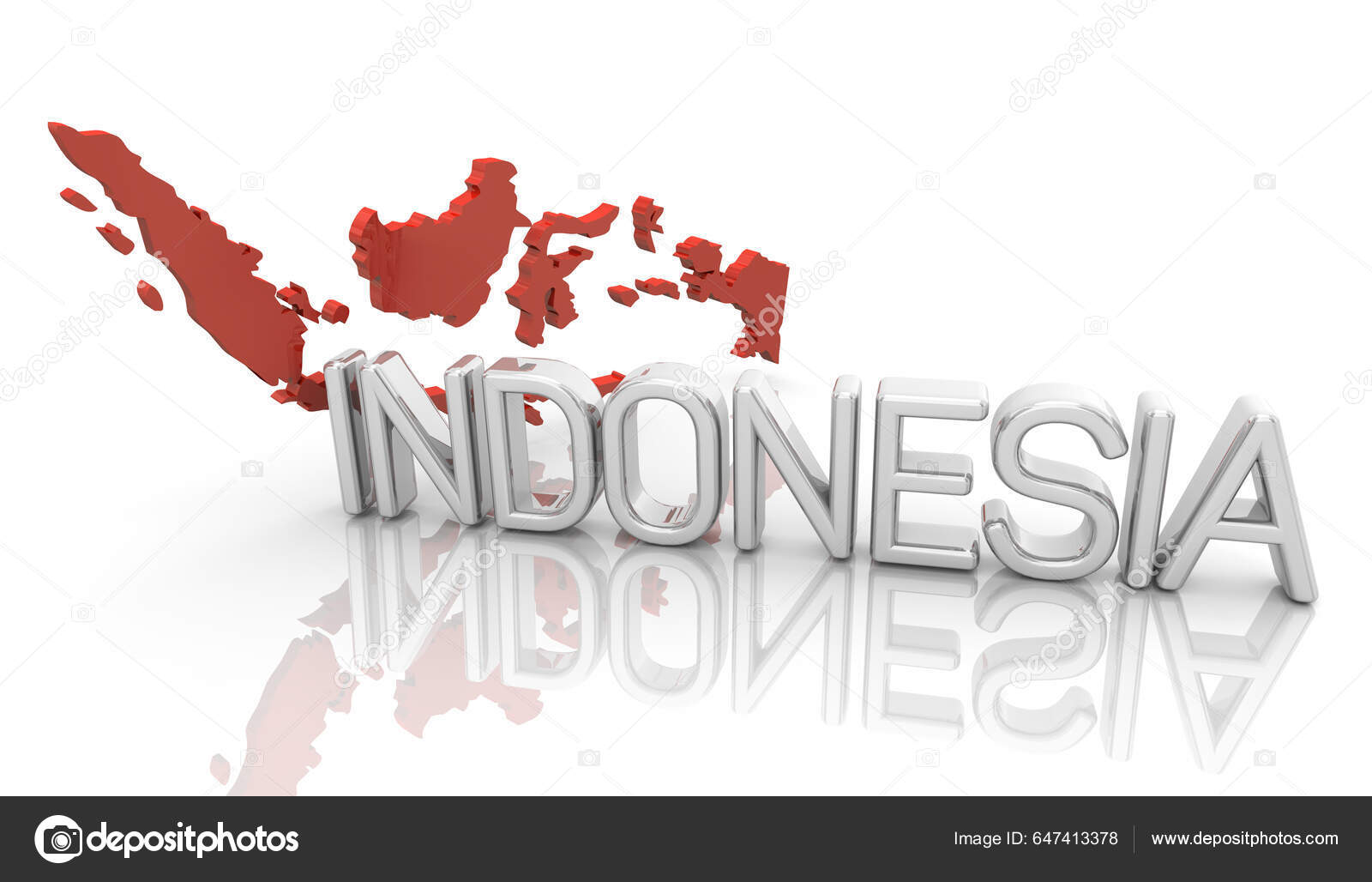 Indonesia Country Name Word Map Shape Illustration — Foto de stock ...