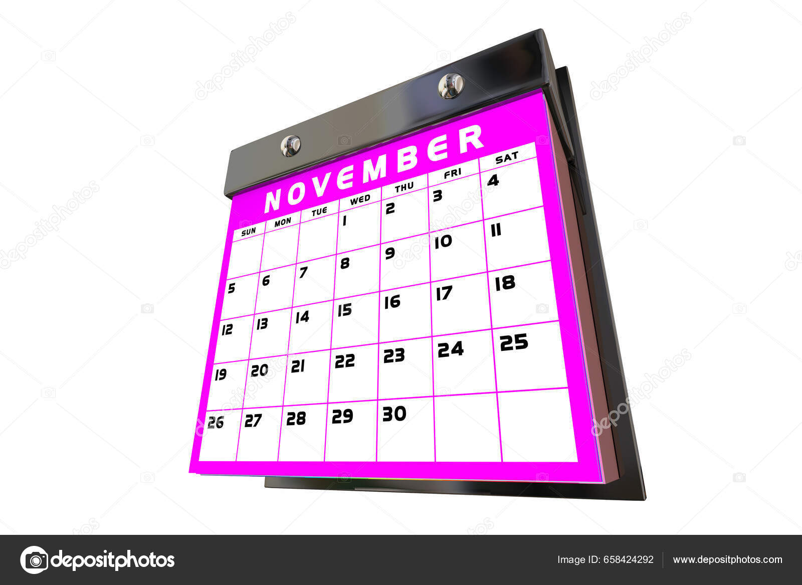 November Month Calendar Planner Schedule Days Dates Reminder Nov Fall ...