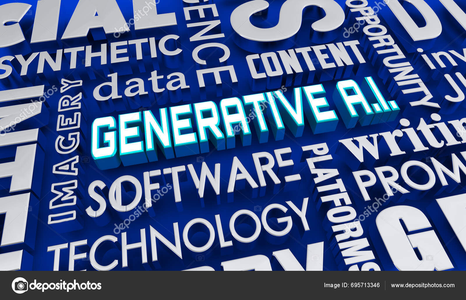 Generative Artificial Intelligence Software Application Platform Words ...