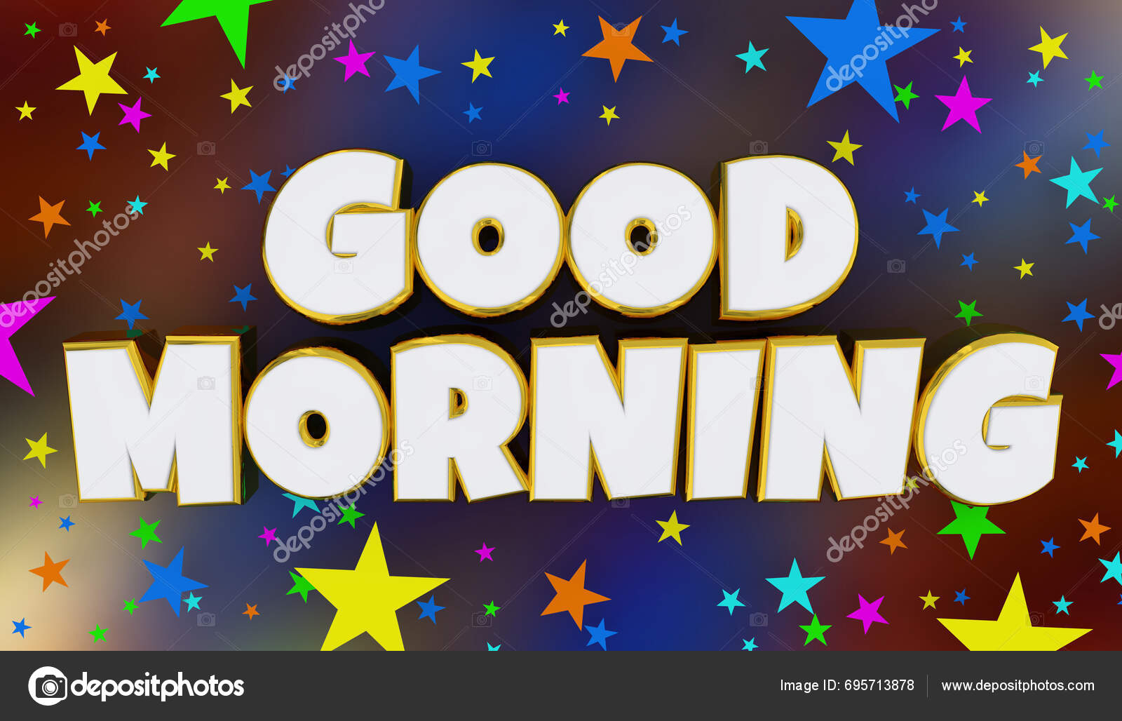 Good Morning Start New Day Fresh Beginning Stars Background ...