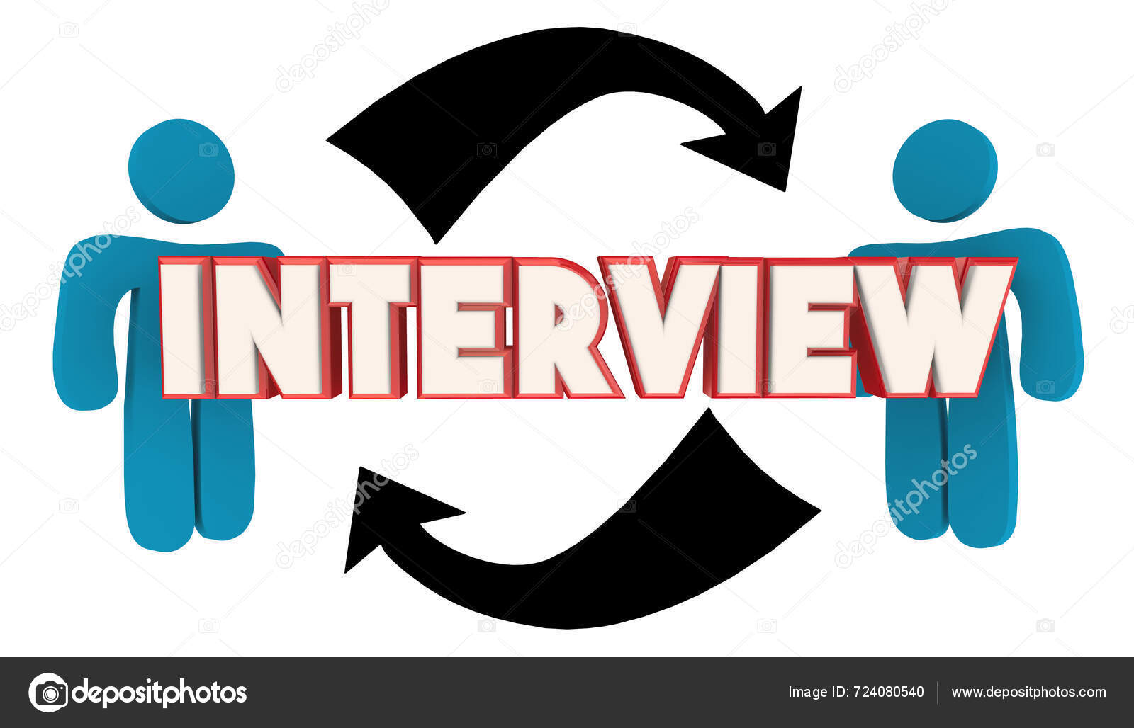 Interview Two People Talking Asking Answering Questions Arrows ...