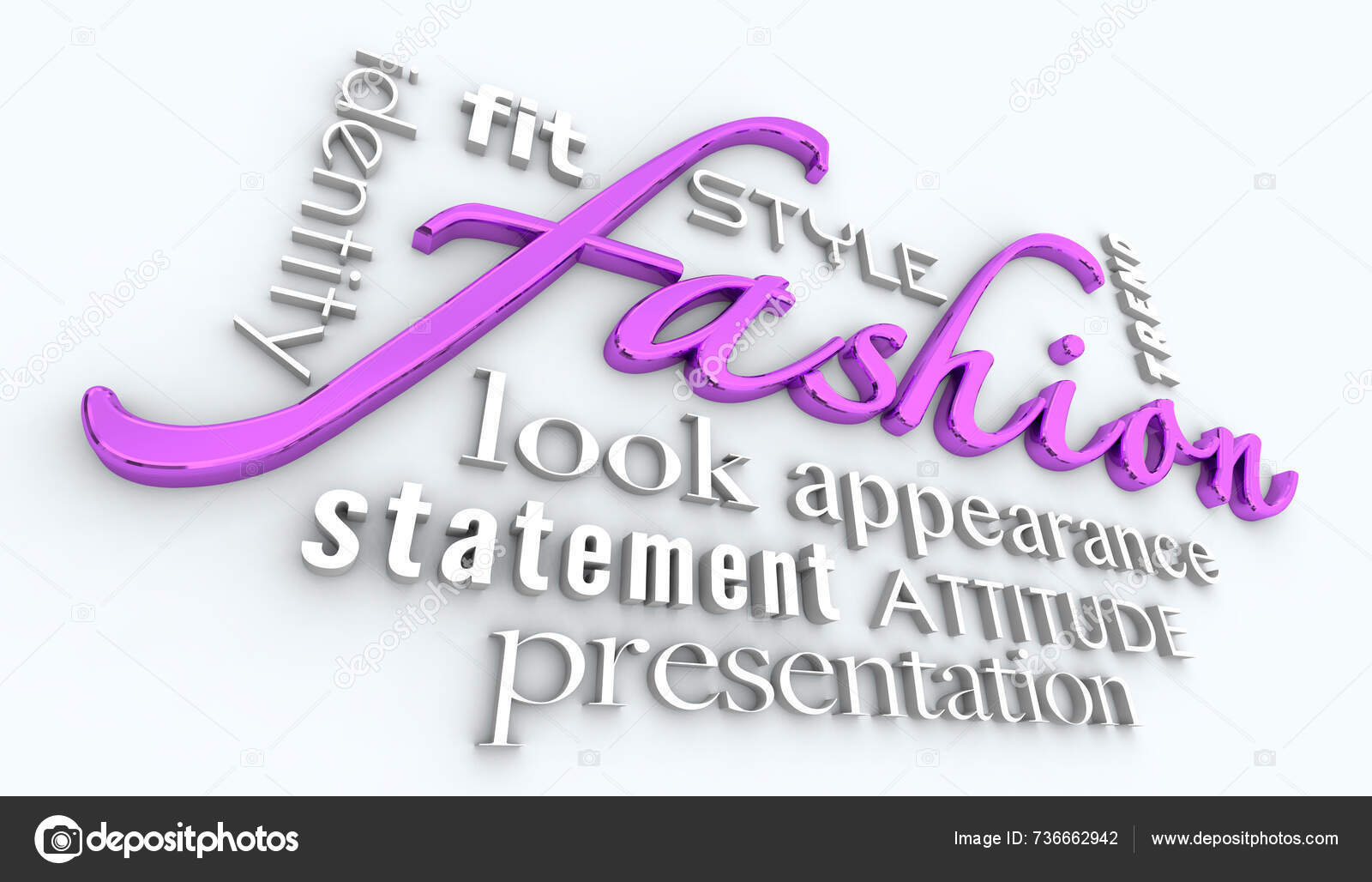 Fashion Style Glamor Trends Models Celebrities Words Text Illustration ...