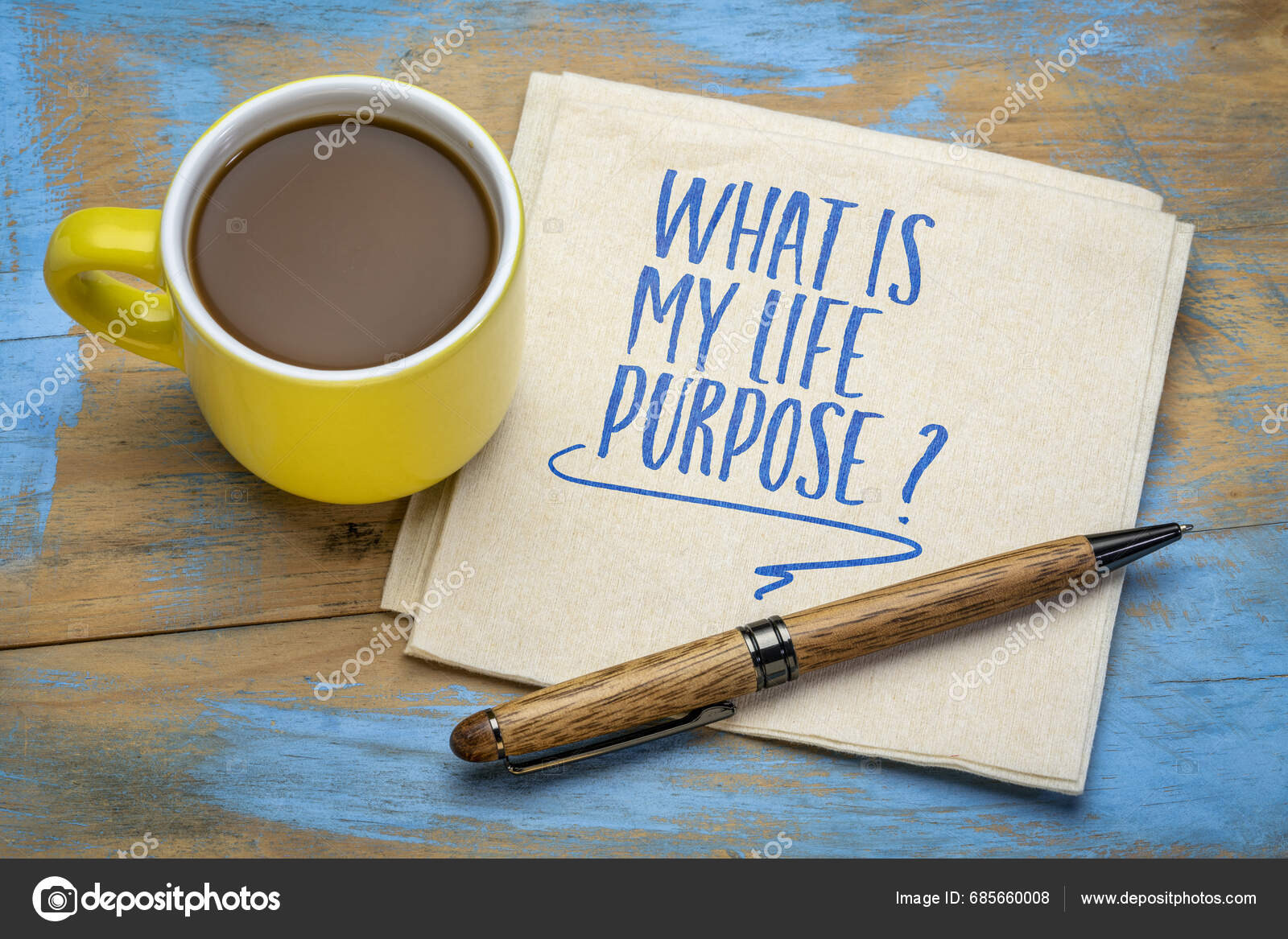 What Life Purpose Self Reflection Question Handwriting Napkin Cup ...