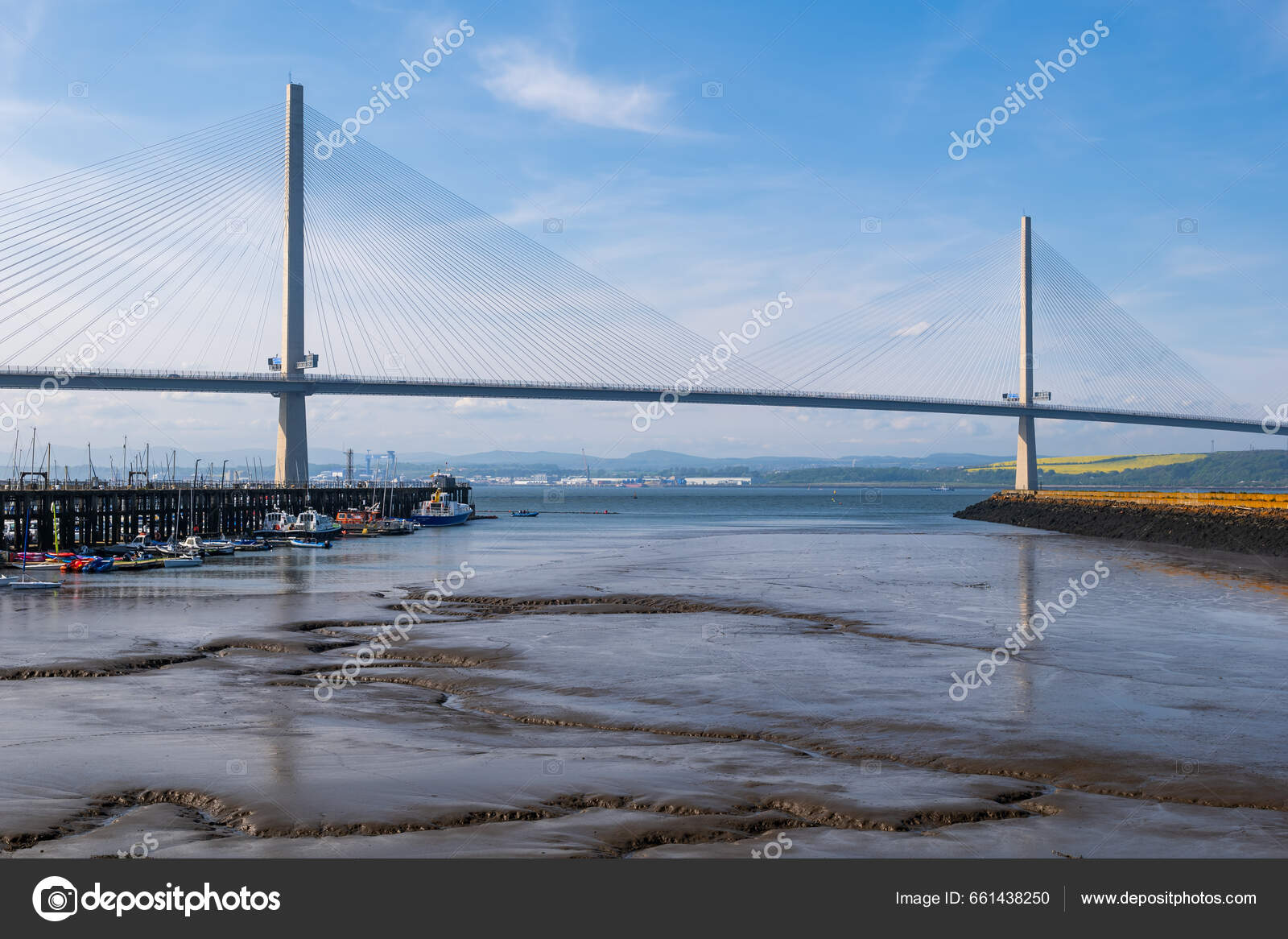 Queensferry Crossing Road Bridge Firth Forth River Estuary Scotland ...