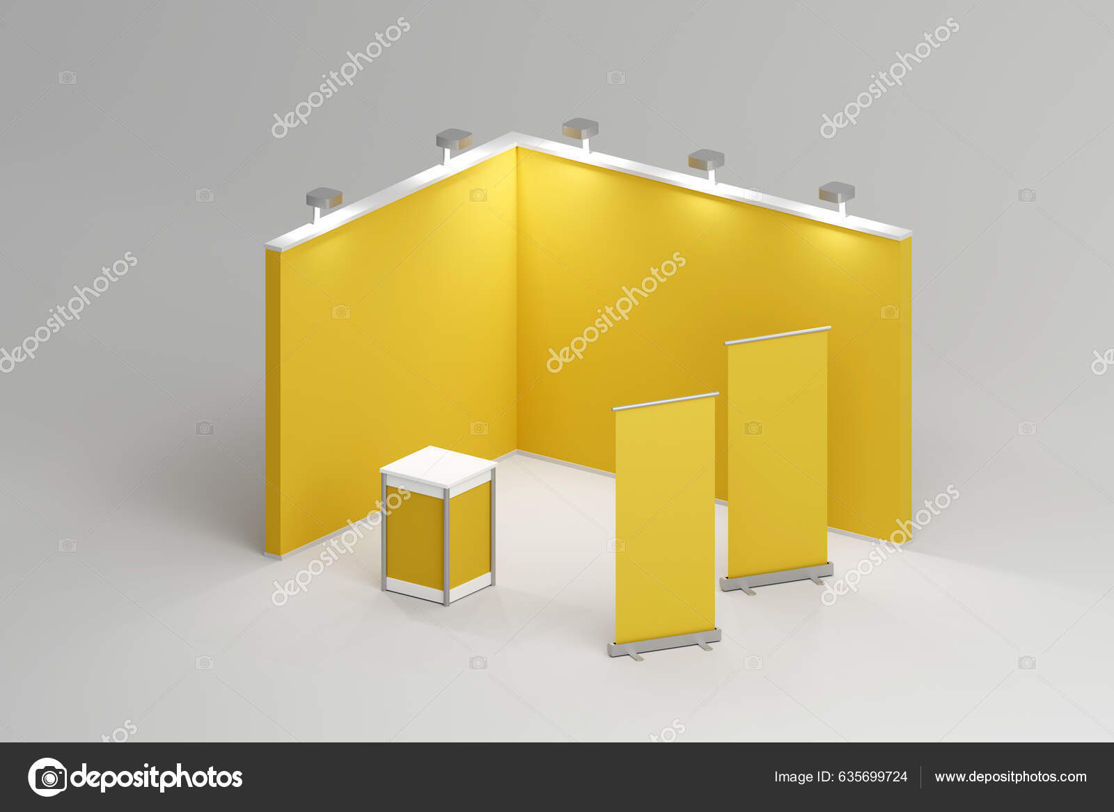 Standard Exhibition Stand Spotlights Presentation Event Room Display ...