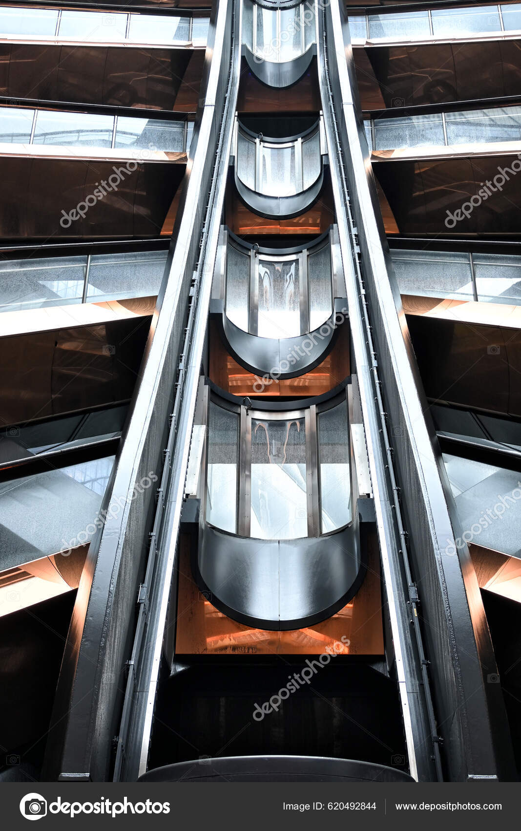 New York Oct 2022 Elevator Shaft Vessel Hudson Yards Manhattan — Stock ...