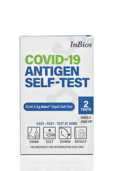 IRVINE, CALIFORNIA - 27 JAN 2023: InBios Covid-19 Antigen Self-Test kit ...