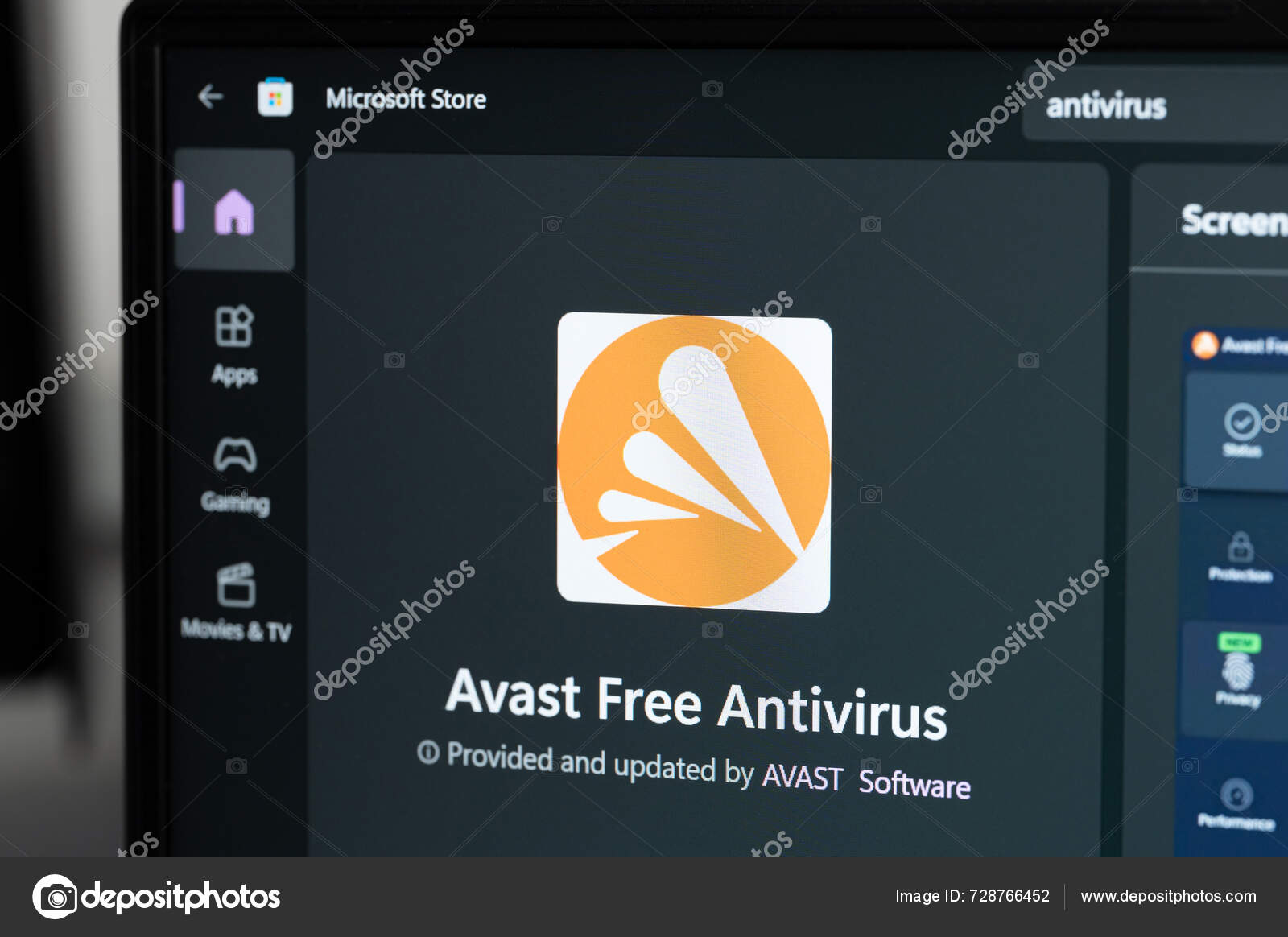 New York Usa April 2023 Avast Antivirus Windows Laptop Screen — Stock ...