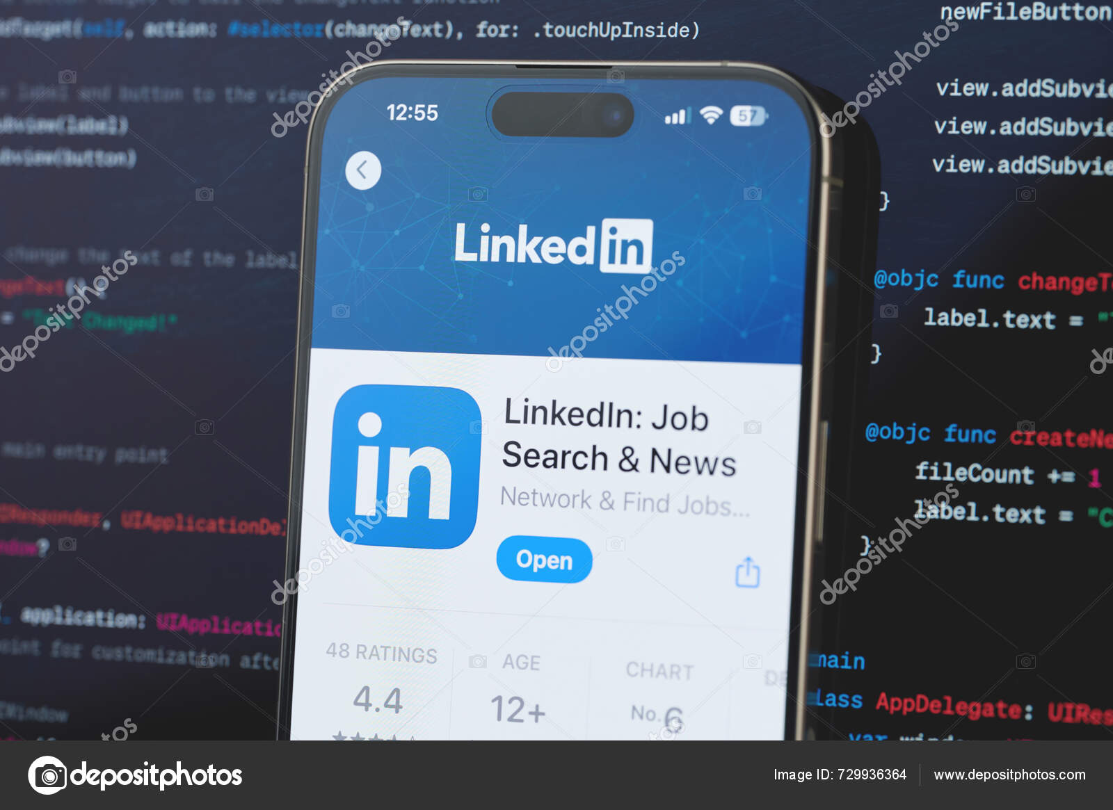 New York Usa February 2024 Linkedin Iphone Screen Blurred Code — Stock ...