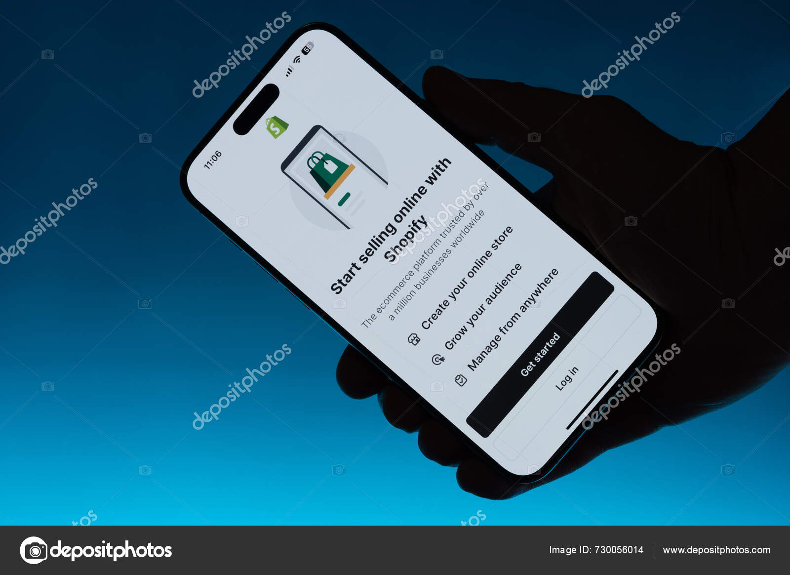 New York Usa May 2024 Using Shopify Platform Smartphone Hand — Stock Editorial Photo © dimarik ...