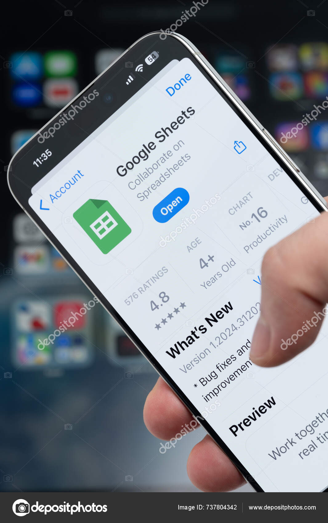 New York Usa August 2024 Smartphone Hand Google Sheets App — Stock Editorial Photo © dimarik ...