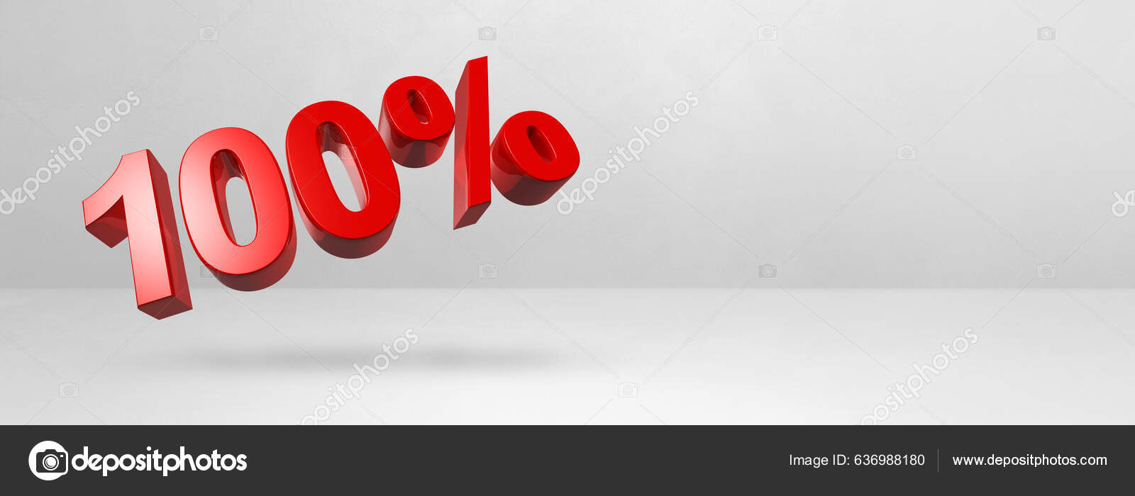 100 Red Number Illustration Isolated White Horizontal Banner — Stok ...