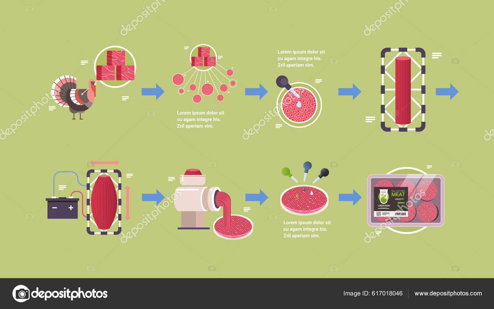 Production Process Cultured Red Raw Meat Made Animal Cells Artificial ...