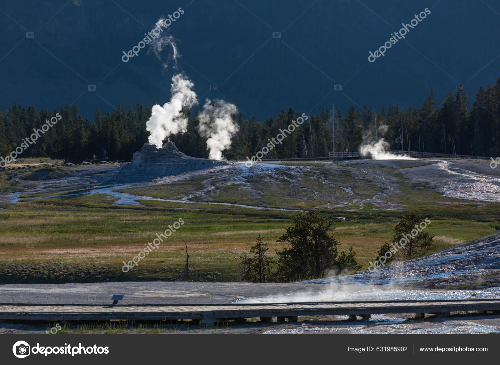 Inspiring Natural Background Pools Geysers Fields Yellowstone National ...